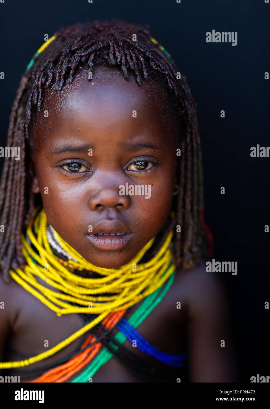 Mumuhuila tribe girl portrait, Huila Province, Chibia, Angola Stock ...