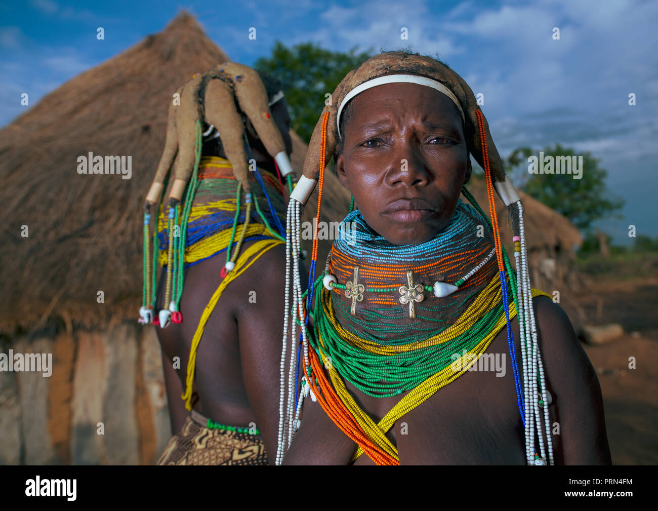 Portrait of Mumuhuila tribe women, Huila Province, Chibia, Angola Stock ...