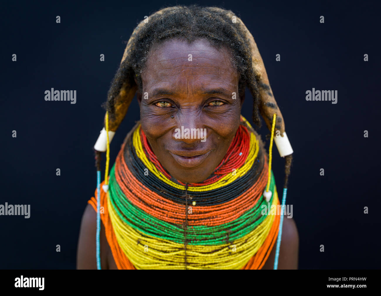 Portrait of a Mumuhuila tribe woman, Huila Province, Chibia, Angola ...