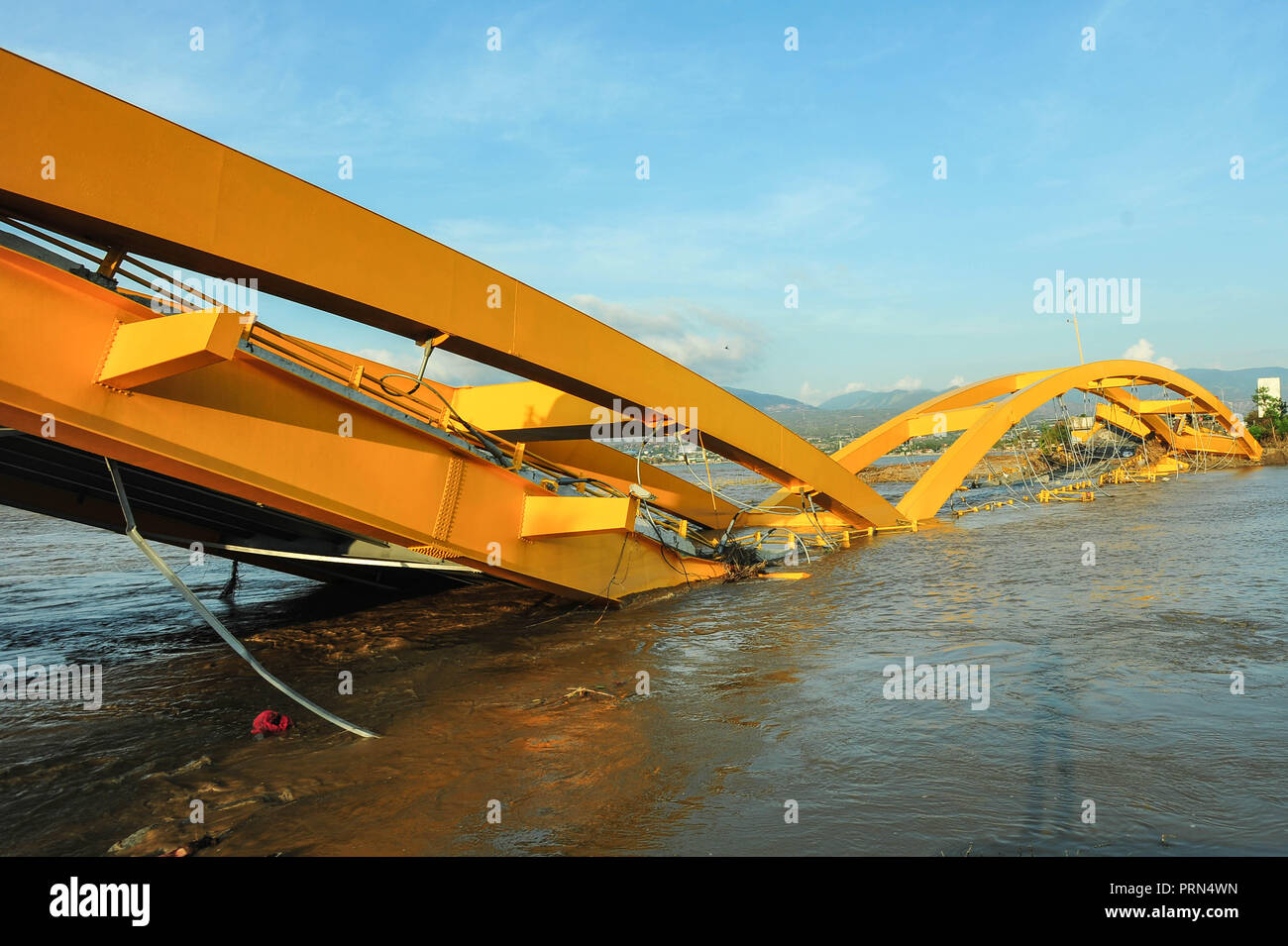 Palu, Central Sulawesi, Indonesia. 3rd Oct, 2018. The Ponulele Bridge ...