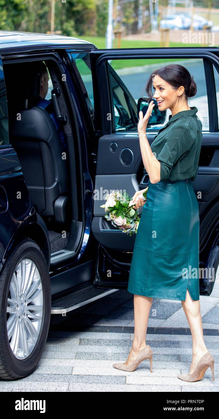 Meghan Markle and Prince Harry, the duke and duchess of Sussex visiting ...