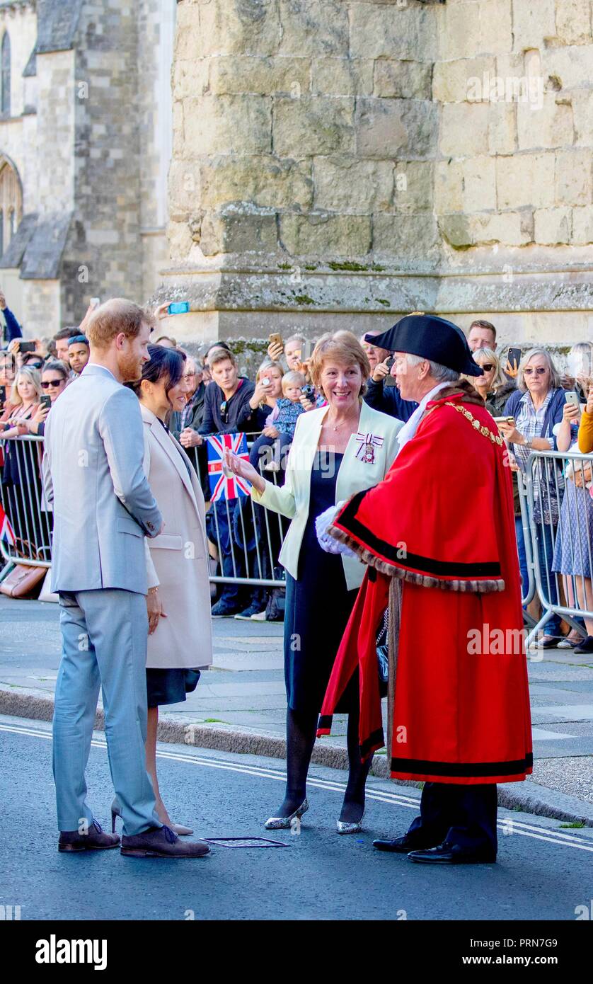 Meghan Markle and Prince Harry, the duke and duchess of Sussex visiting ...