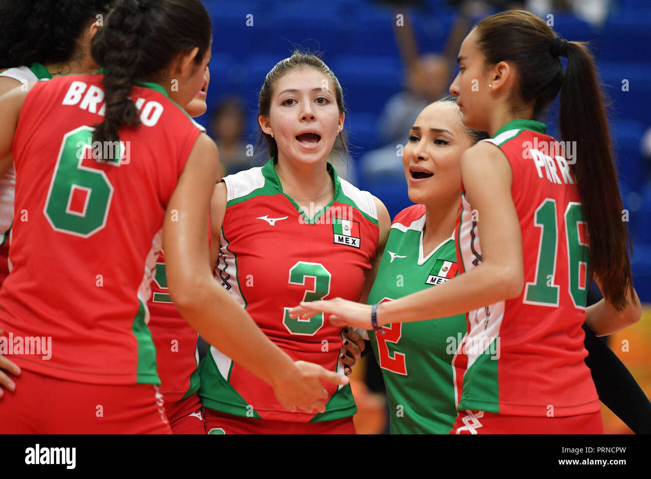 Kanagawa, Japan. Credit: MATSUO. 3rd Oct, 2018. (L-R) Sanay Sashiko ...