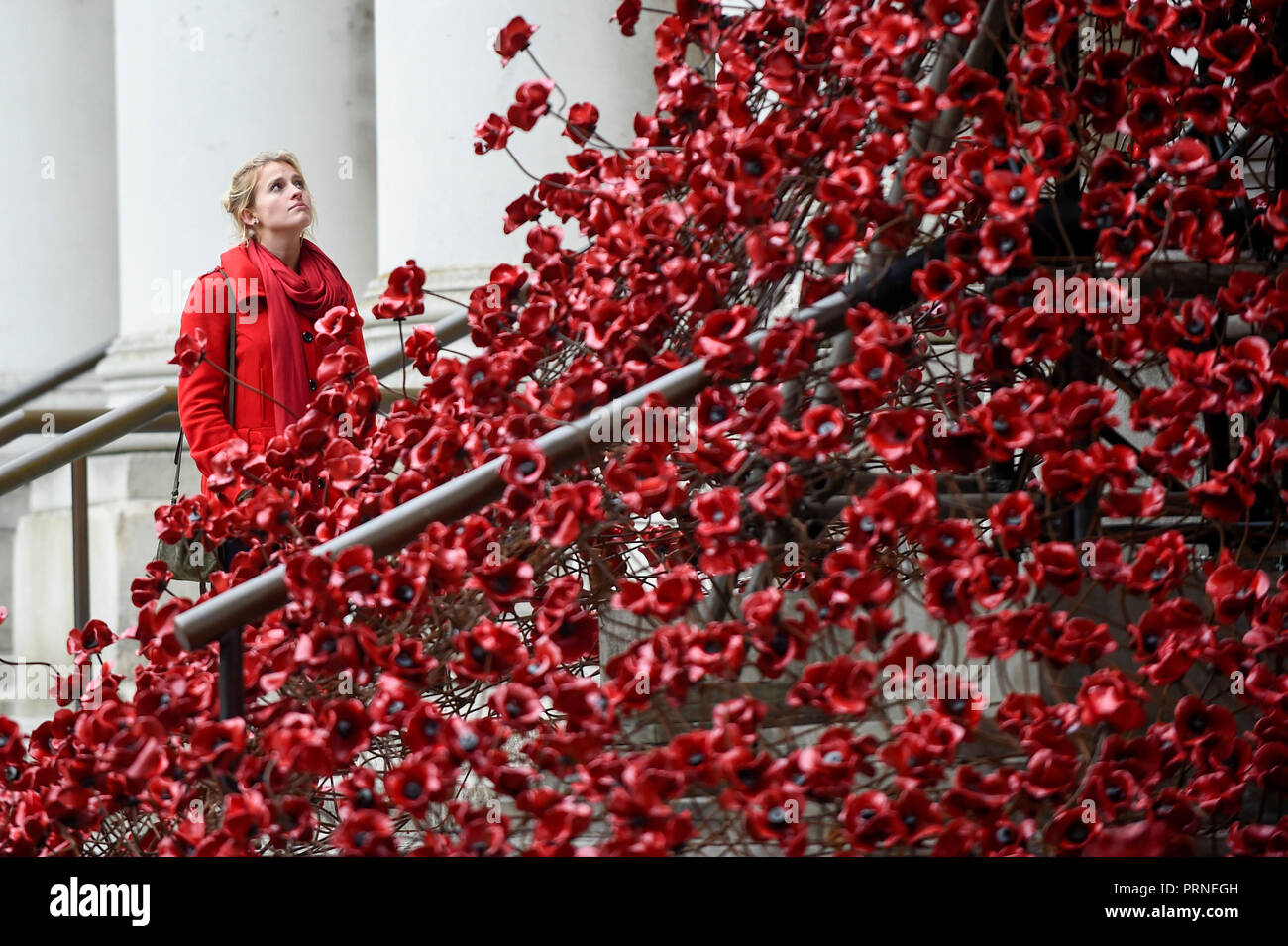 London, UK. 4 October 2018. Anna Wigley, an IWM staff member, poses ...