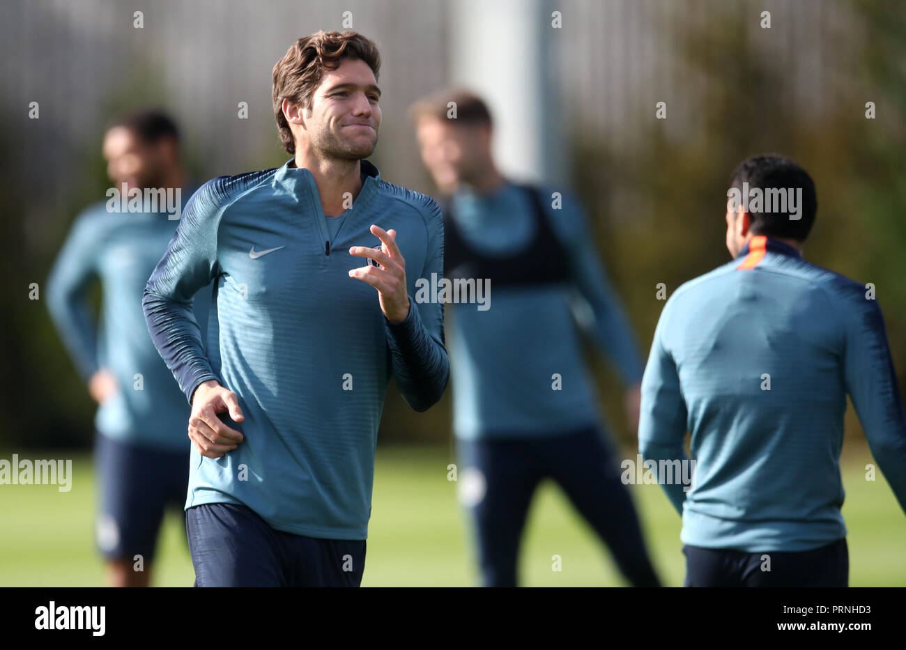 Chelsea's Marcos Alonso during a training session at Cobham Training ...