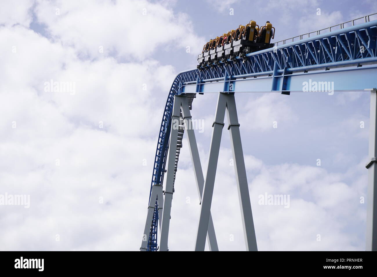 roller coaster attractions fun in the park for children Stock Photo - Alamy