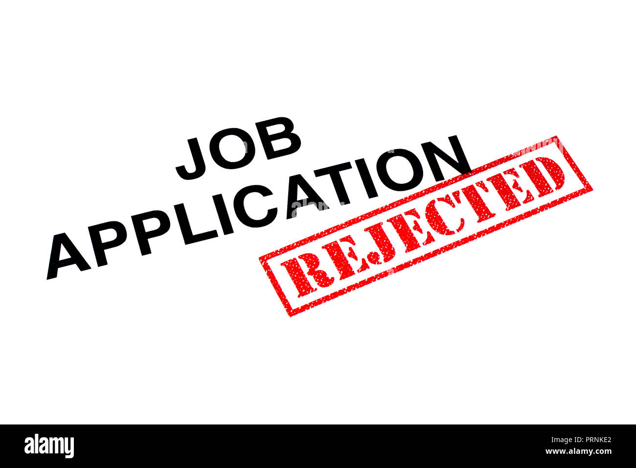 Job Application heading stamped with a red REJECTED rubber stamp Stock ...