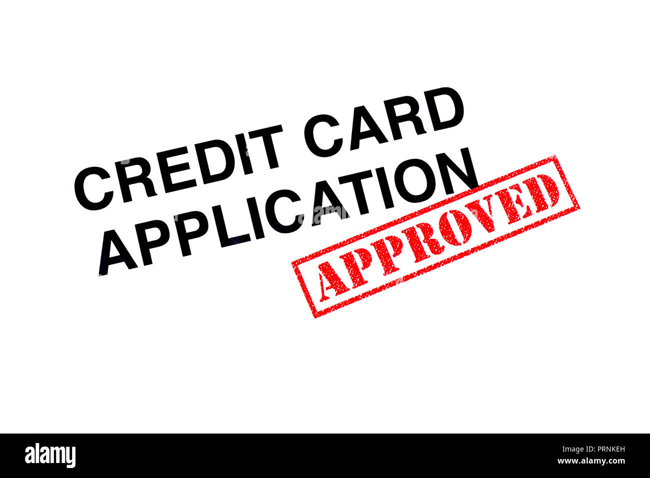 Credit Card Application heading stamped with a red APPROVED rubber ...