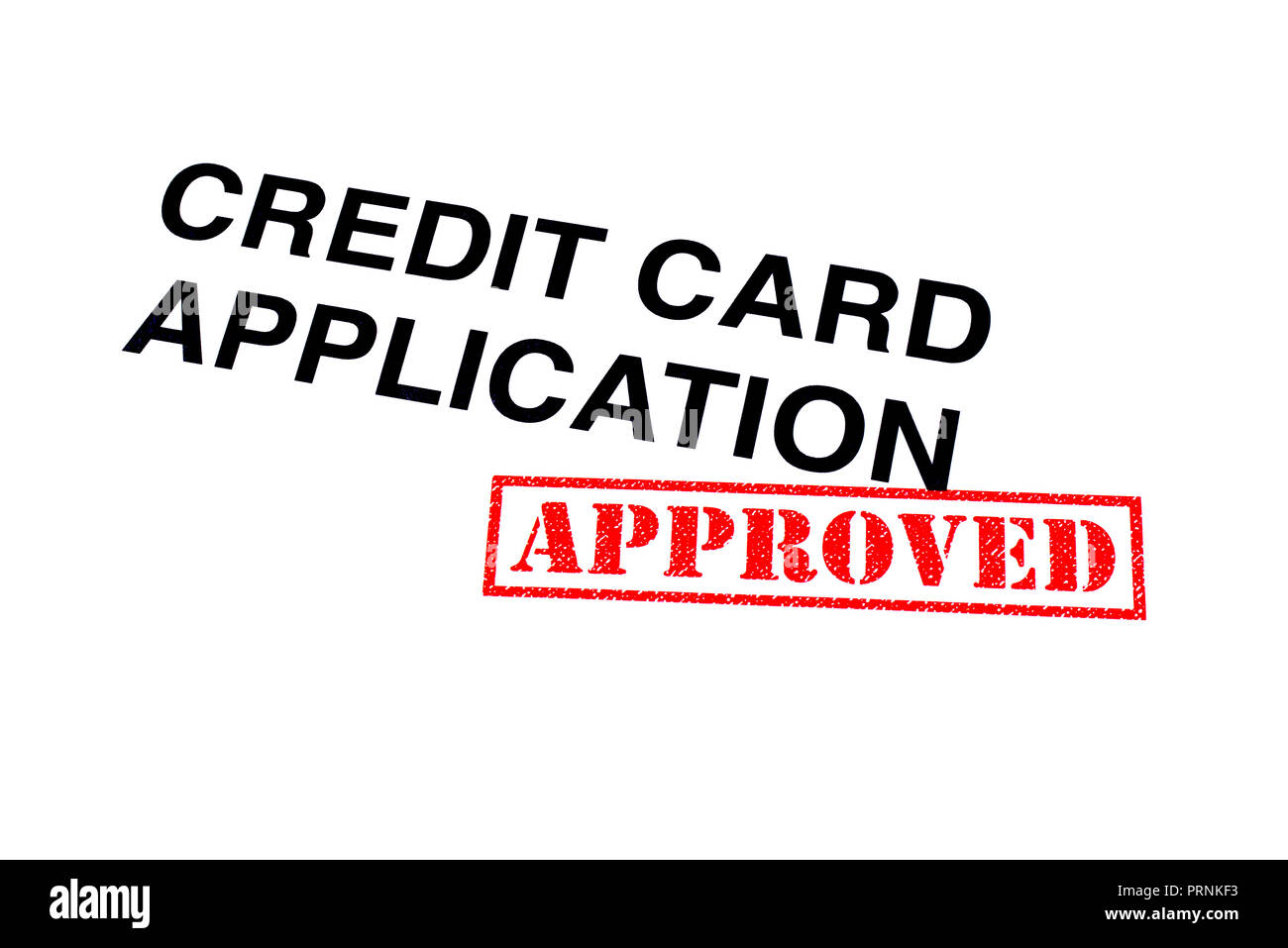 Credit Card Application heading stamped with a red APPROVED rubber ...