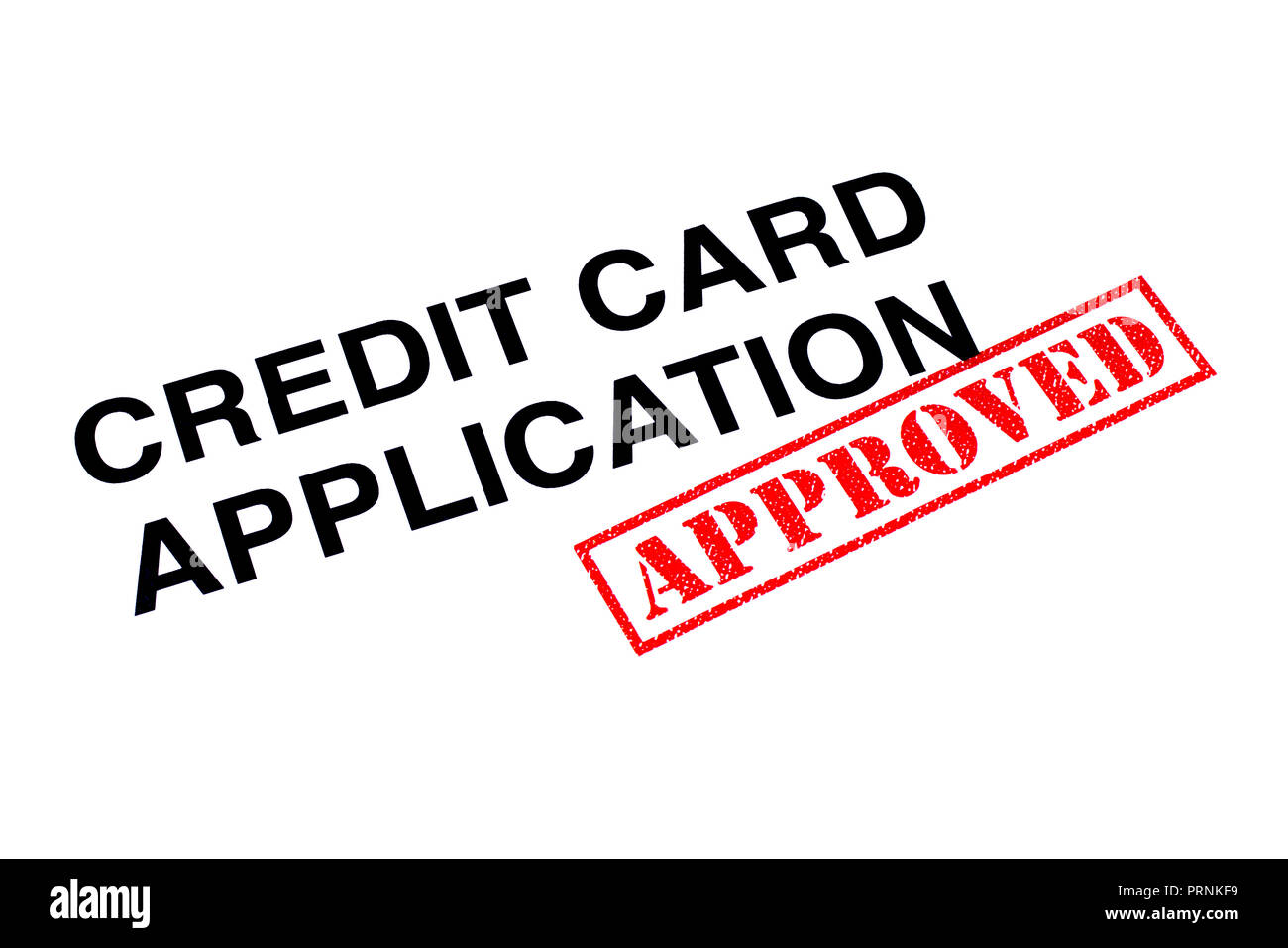Credit Card Application heading stamped with a red APPROVED rubber ...