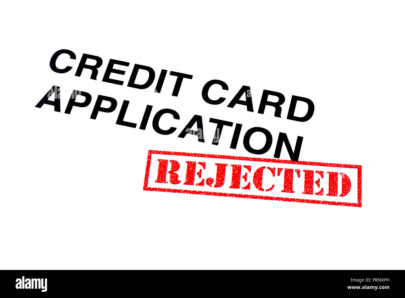 Credit Card Application heading stamped with a red REJECTED rubber ...
