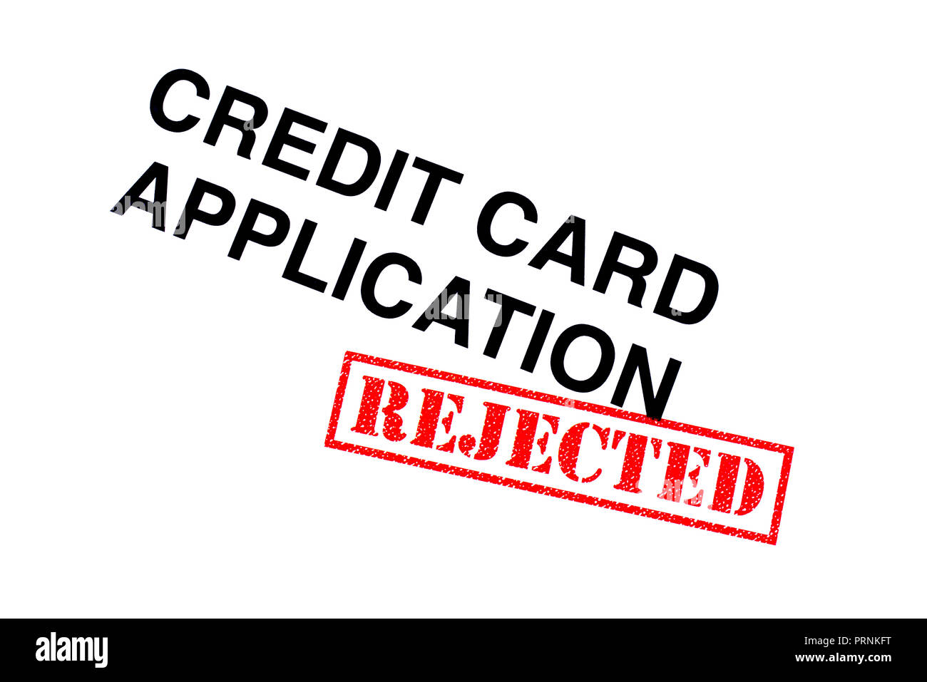 Credit Card Application heading stamped with a red REJECTED rubber ...