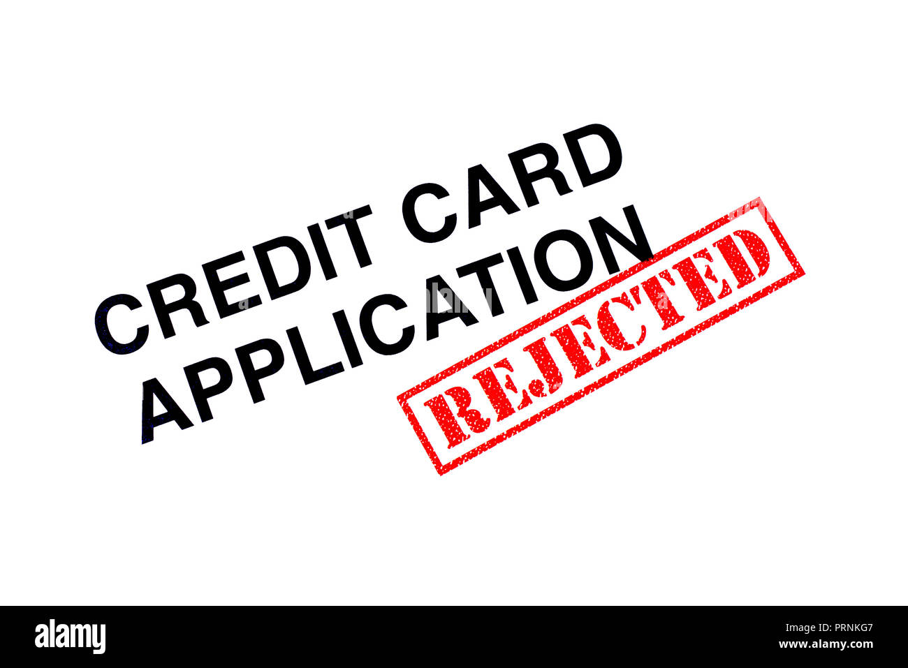 Credit Card Application heading stamped with a red REJECTED rubber ...