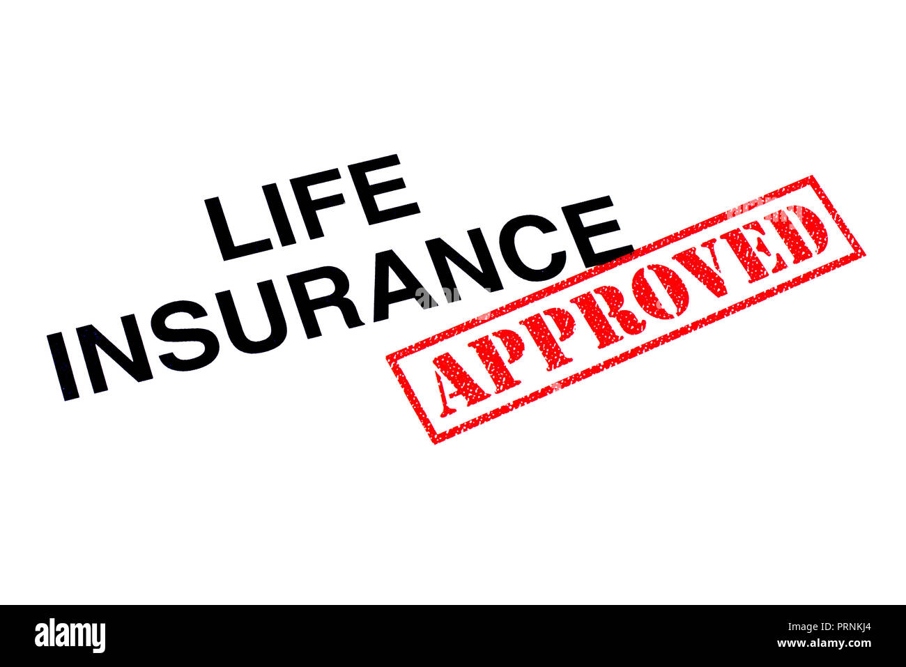 Life Insurance heading stamped with a red APPROVED rubber stamp Stock ...
