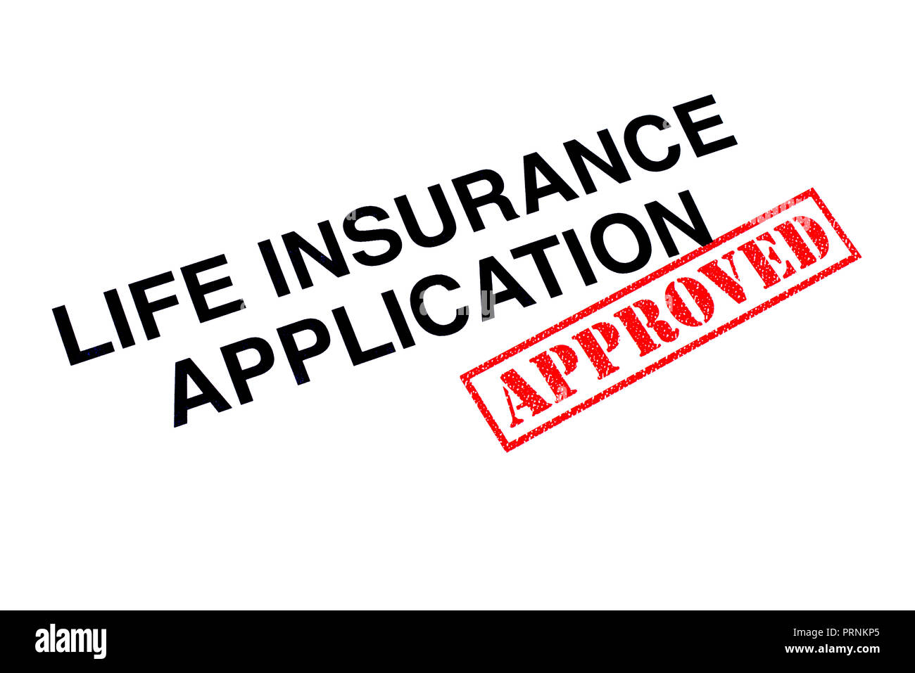 Life Insurance Application heading stamped with a red APPROVED rubber ...