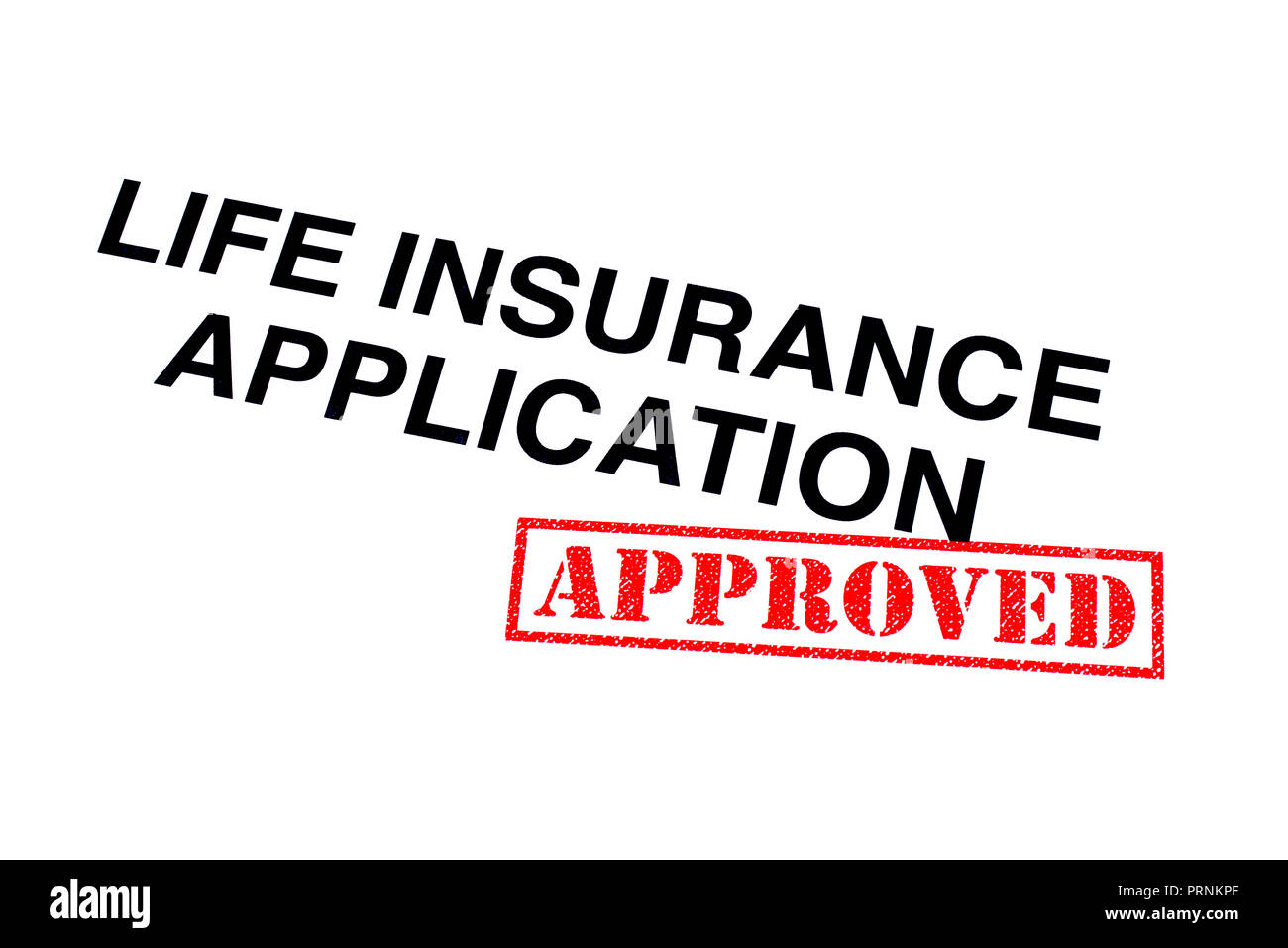 Life Insurance Application heading stamped with a red APPROVED rubber ...