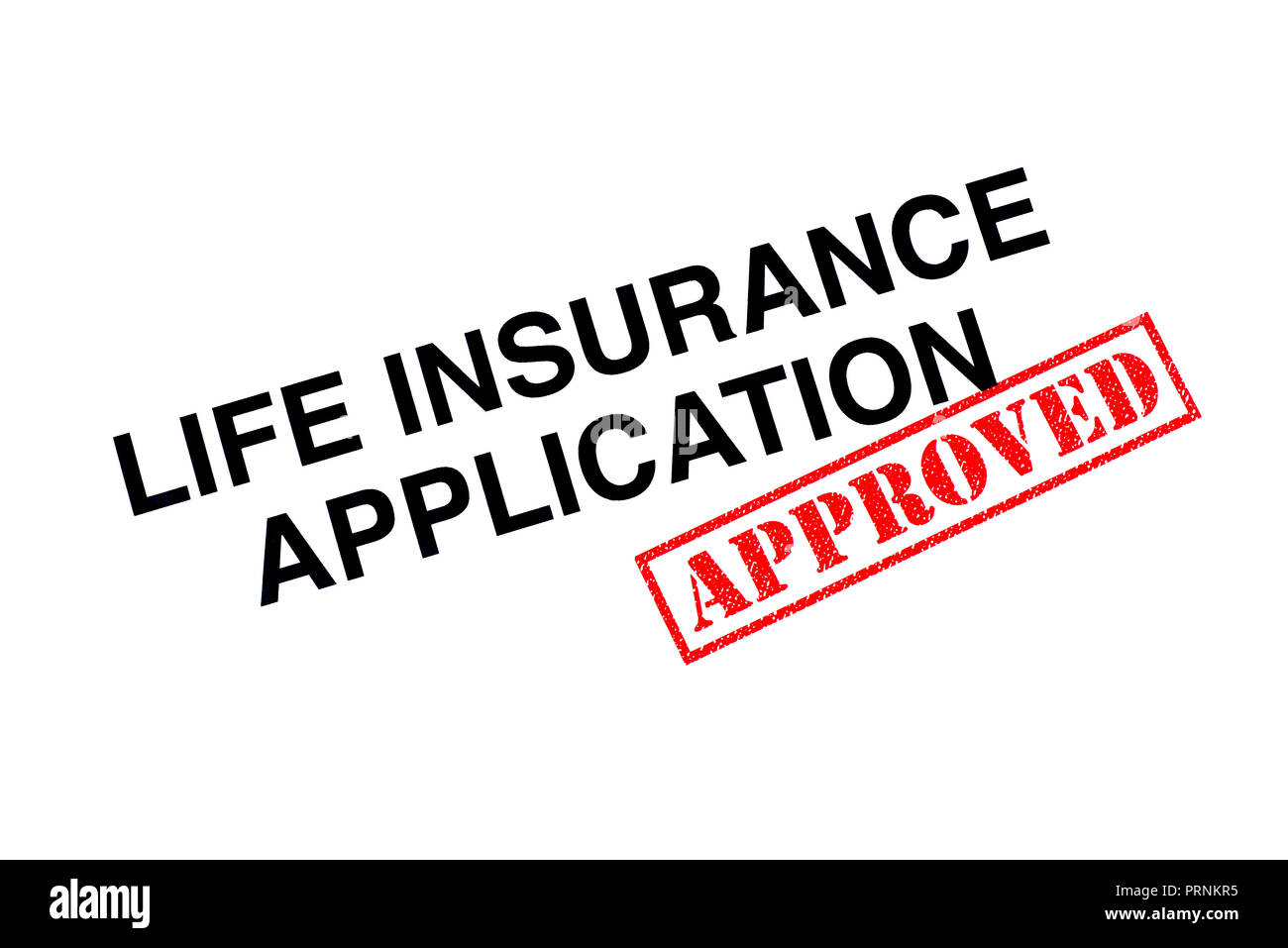 Life Insurance Application heading stamped with a red APPROVED rubber ...