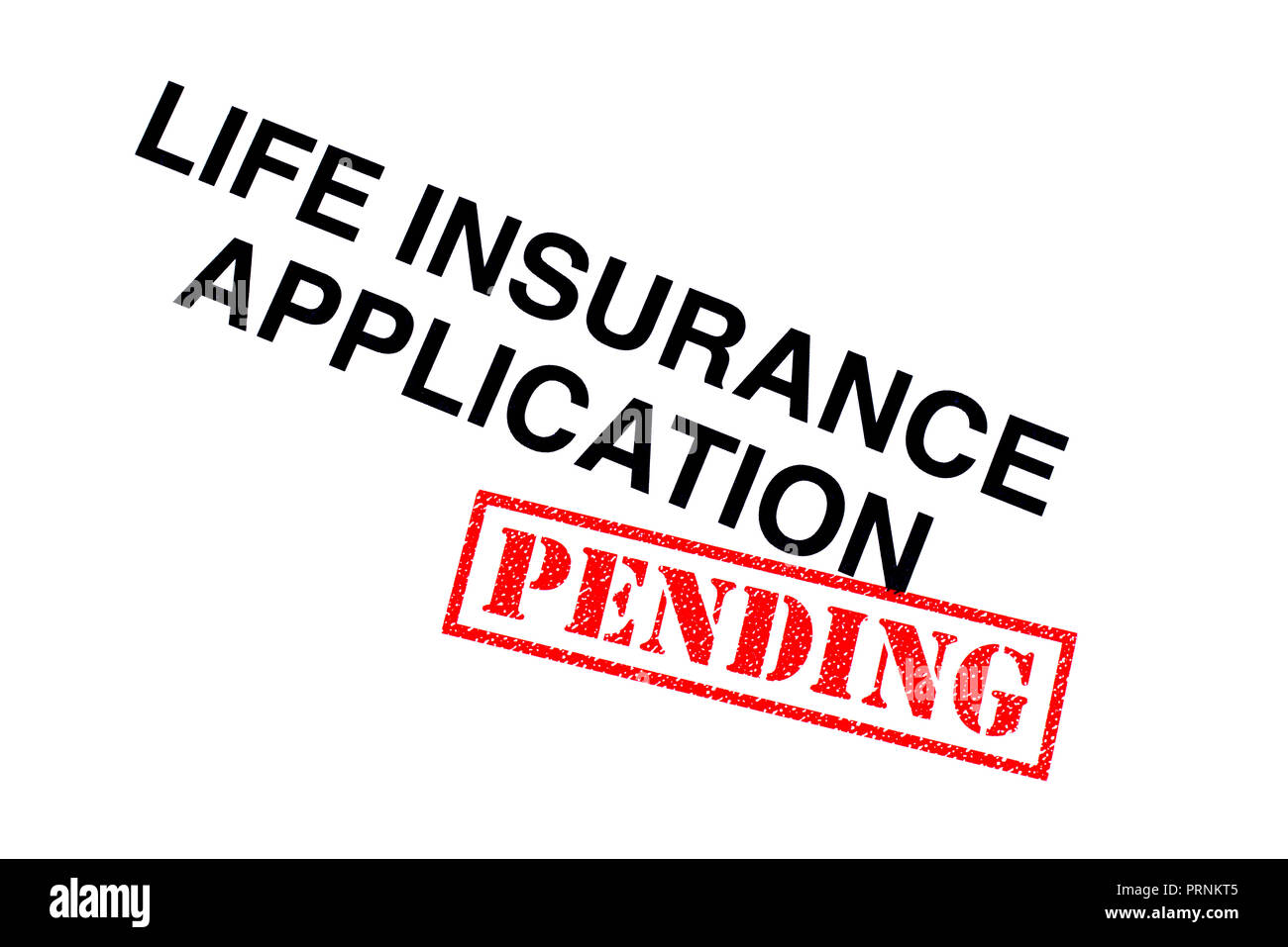 Life Insurance Application heading stamped with a red PENDING rubber ...