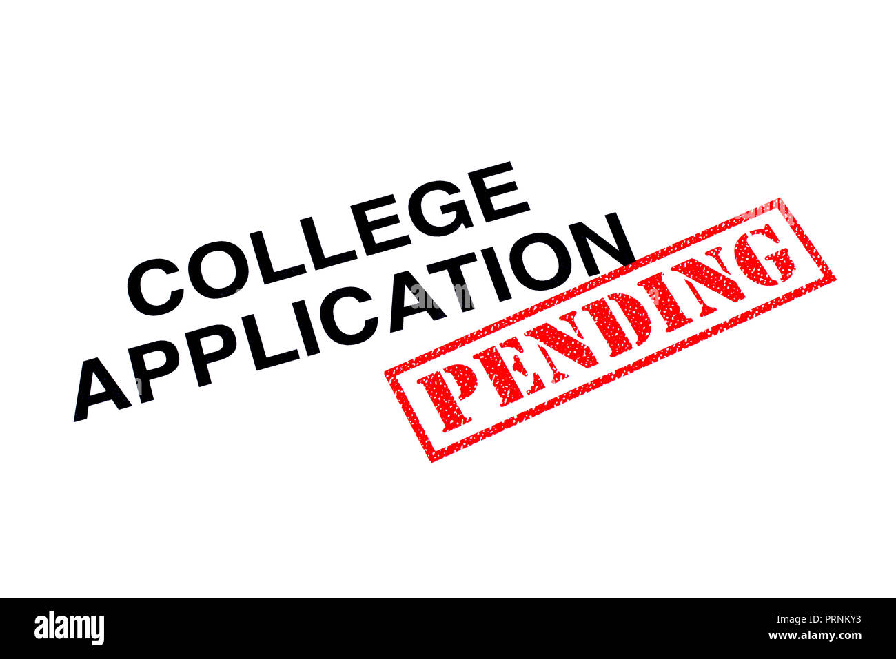 College Application heading stamped with a red PENDING rubber stamp ...