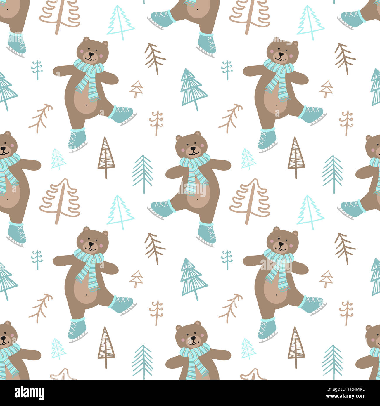 Seamless pattern for the New Year. Vector hand-drawn illustration of a ...