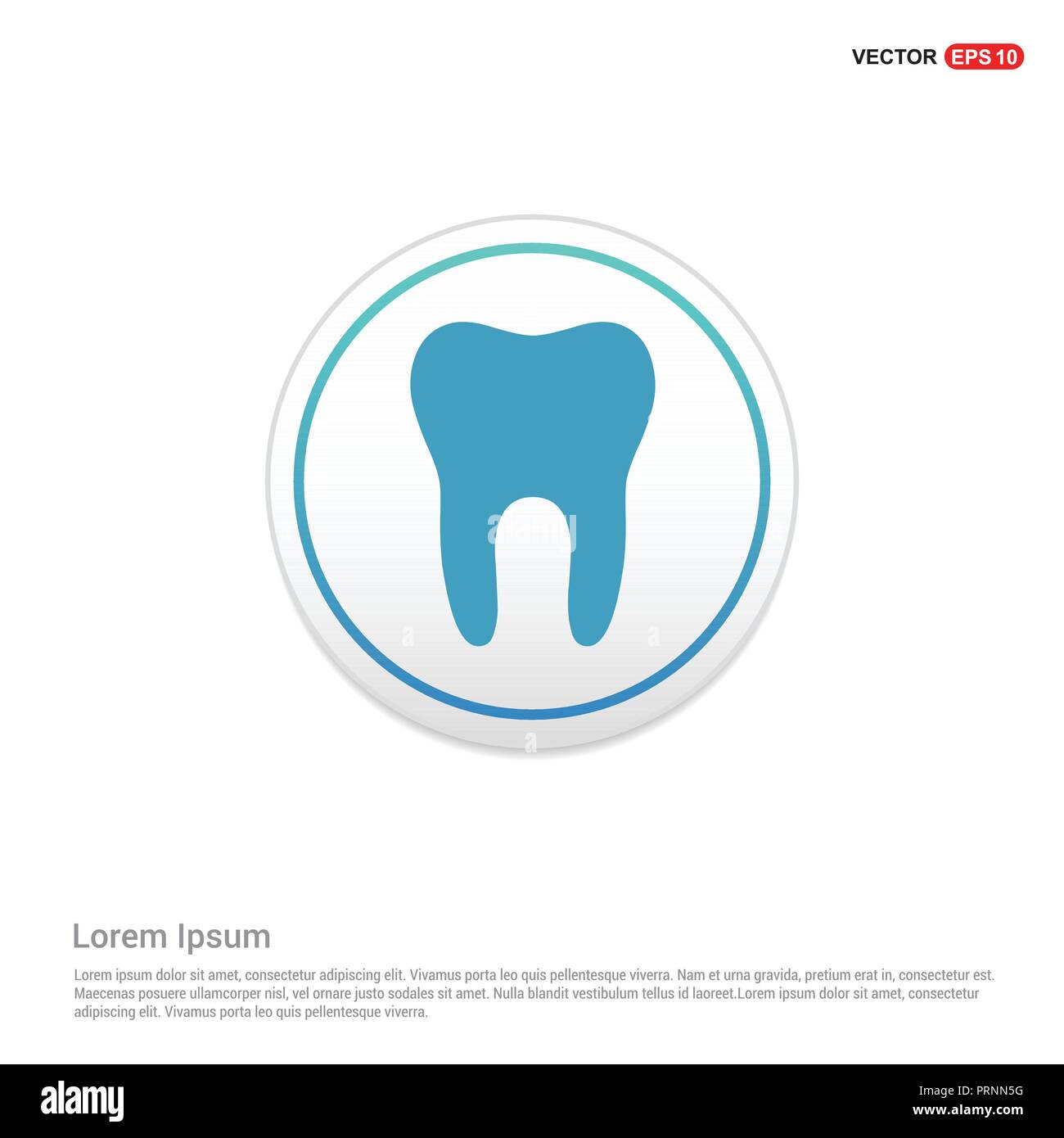 Vector Tooth Icon - white circle button Stock Vector Image & Art - Alamy