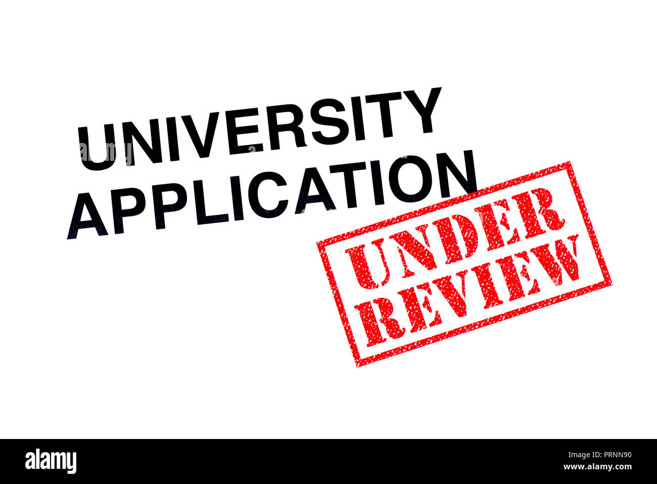 University Application heading stamped with a red UNDER REVIEW rubber ...
