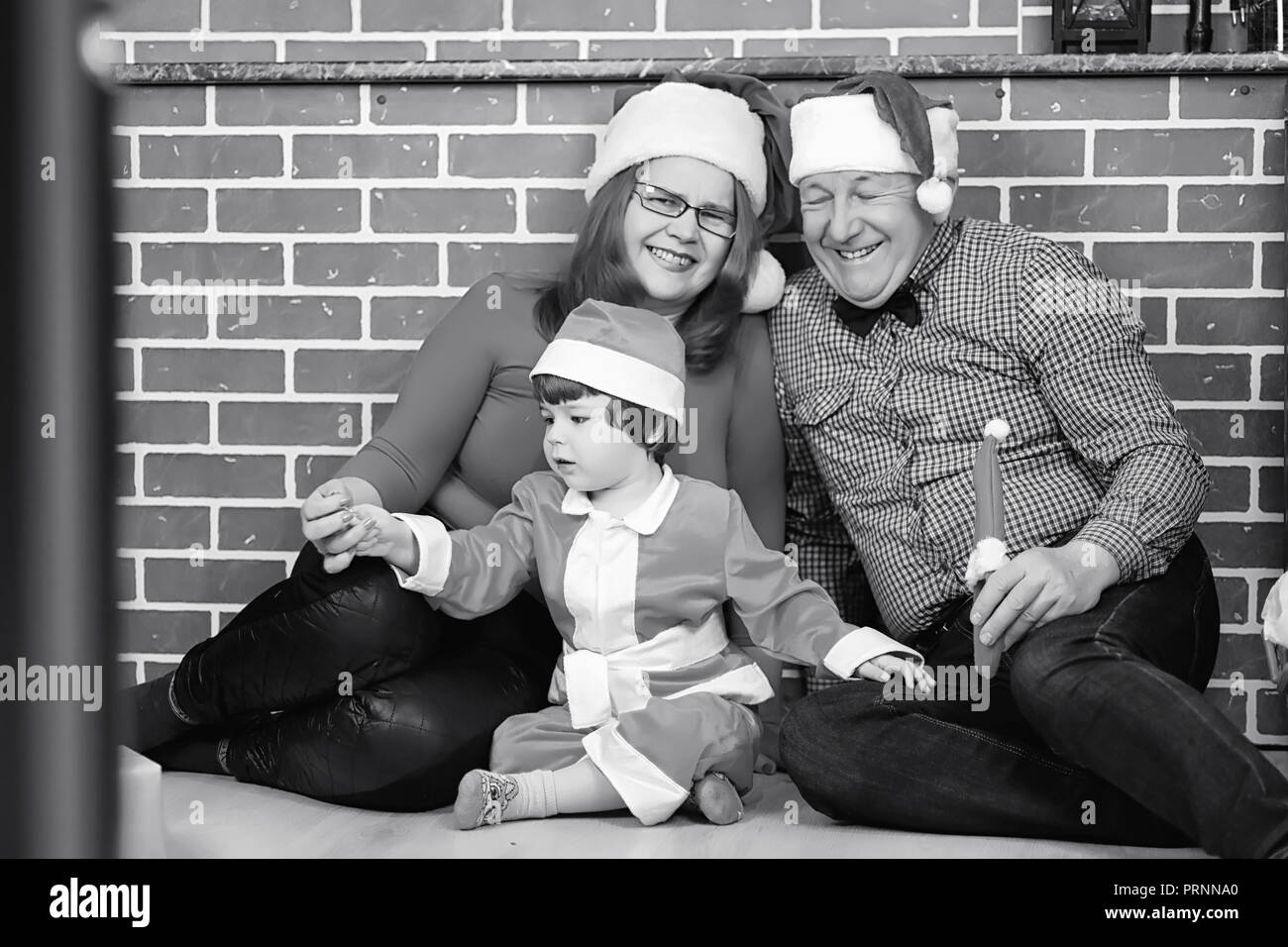 Santa Claus with kids Stock Photo - Alamy