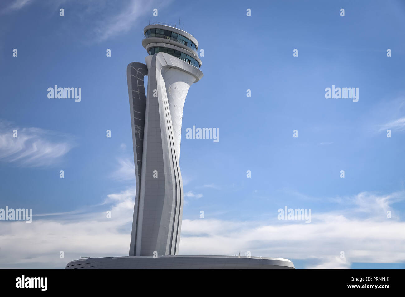 Air traffic control tower of Istanbul new Airport, Turkey Stock Photo ...