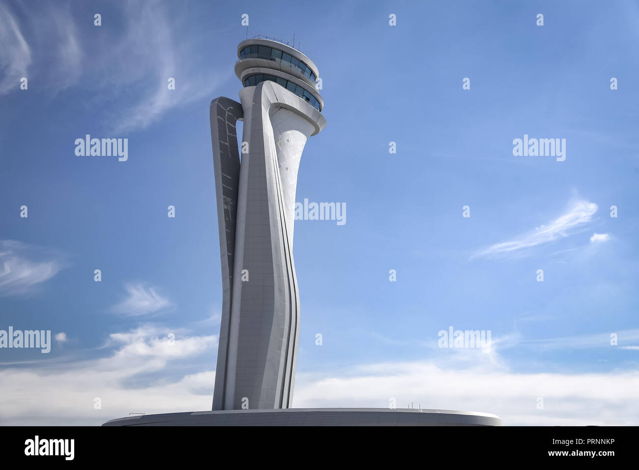 Air traffic control tower of Istanbul new Airport, Turkey Stock Photo ...