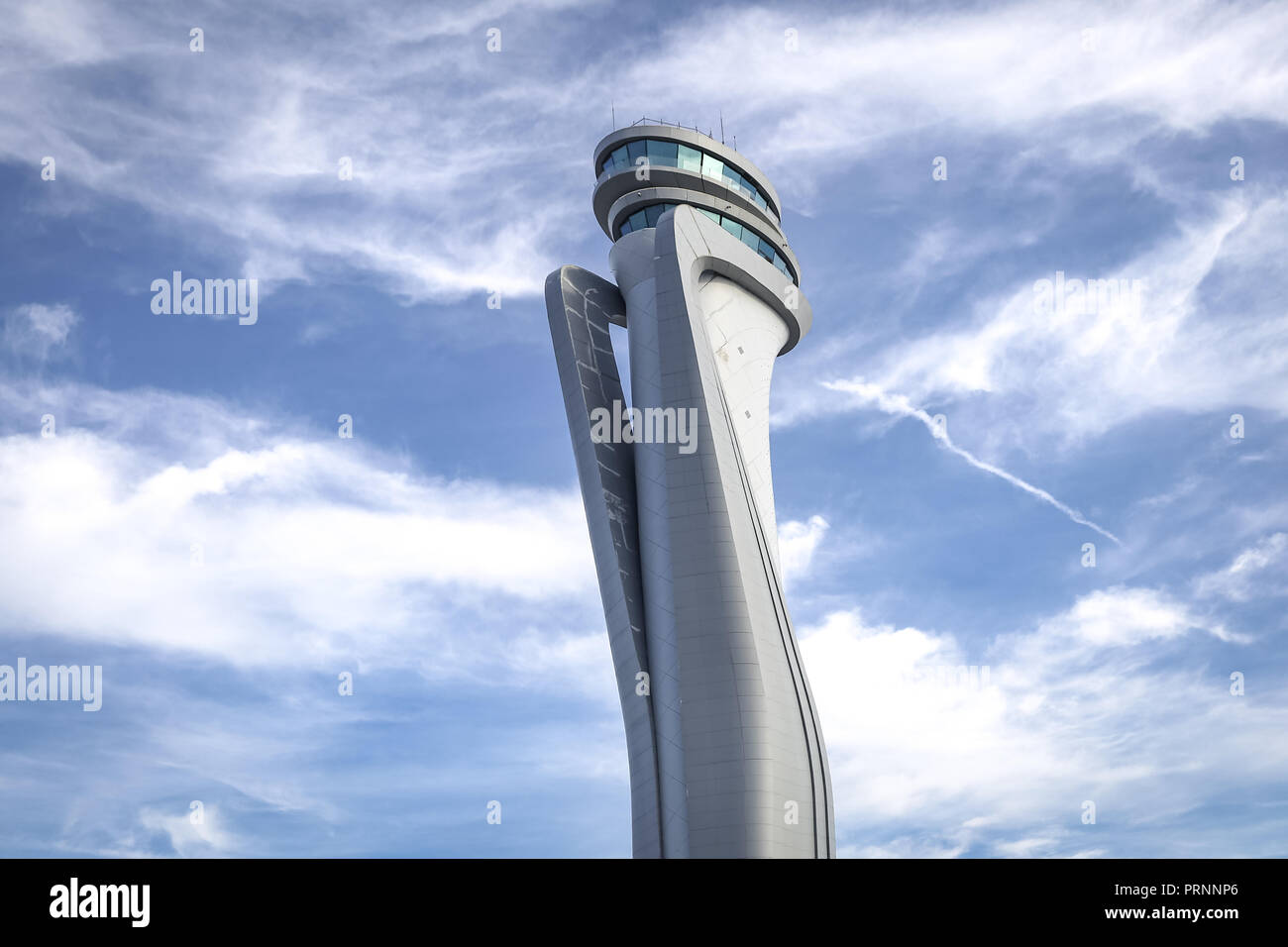 Air traffic control tower of Istanbul new Airport, Turkey Stock Photo ...