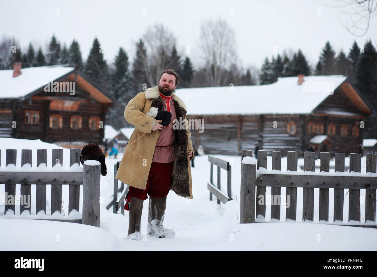 Traditional winter costume peasant medieval hi-res stock photography ...