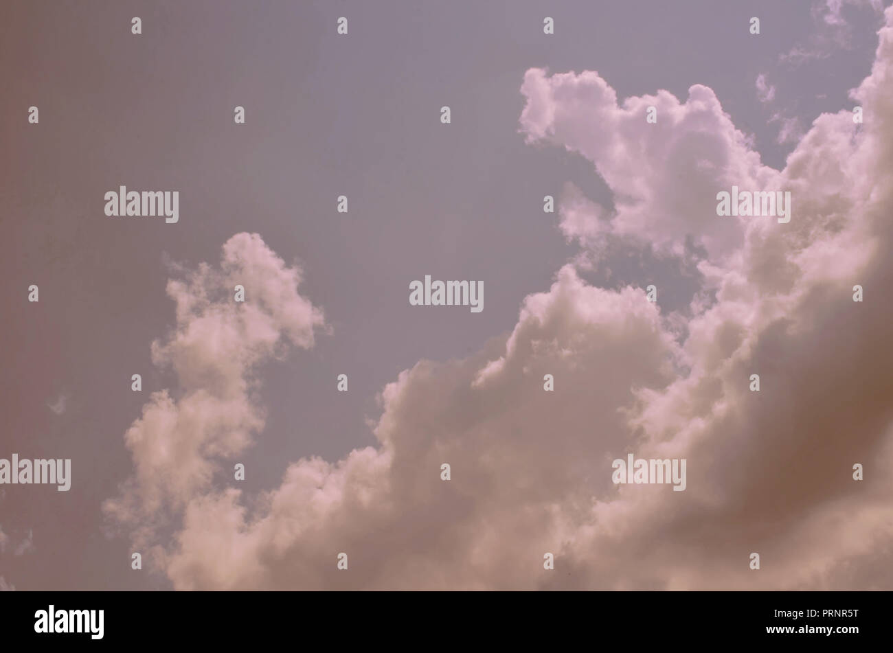 Nature background. Fluffy soft clouds in sky toned Stock Photo - Alamy