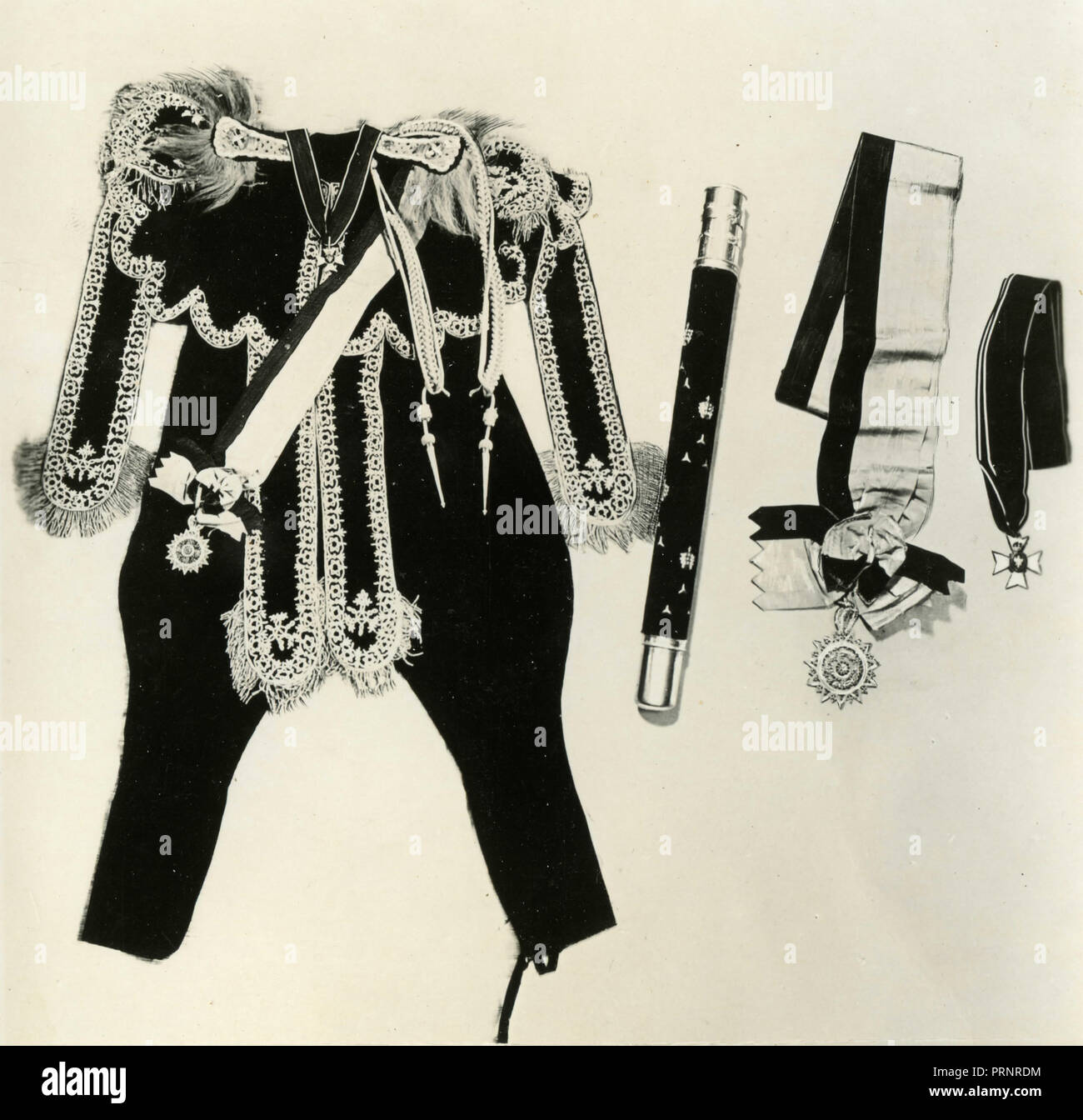 Ras Mulugheta uniform, command stick and decoration captured after Amba ...