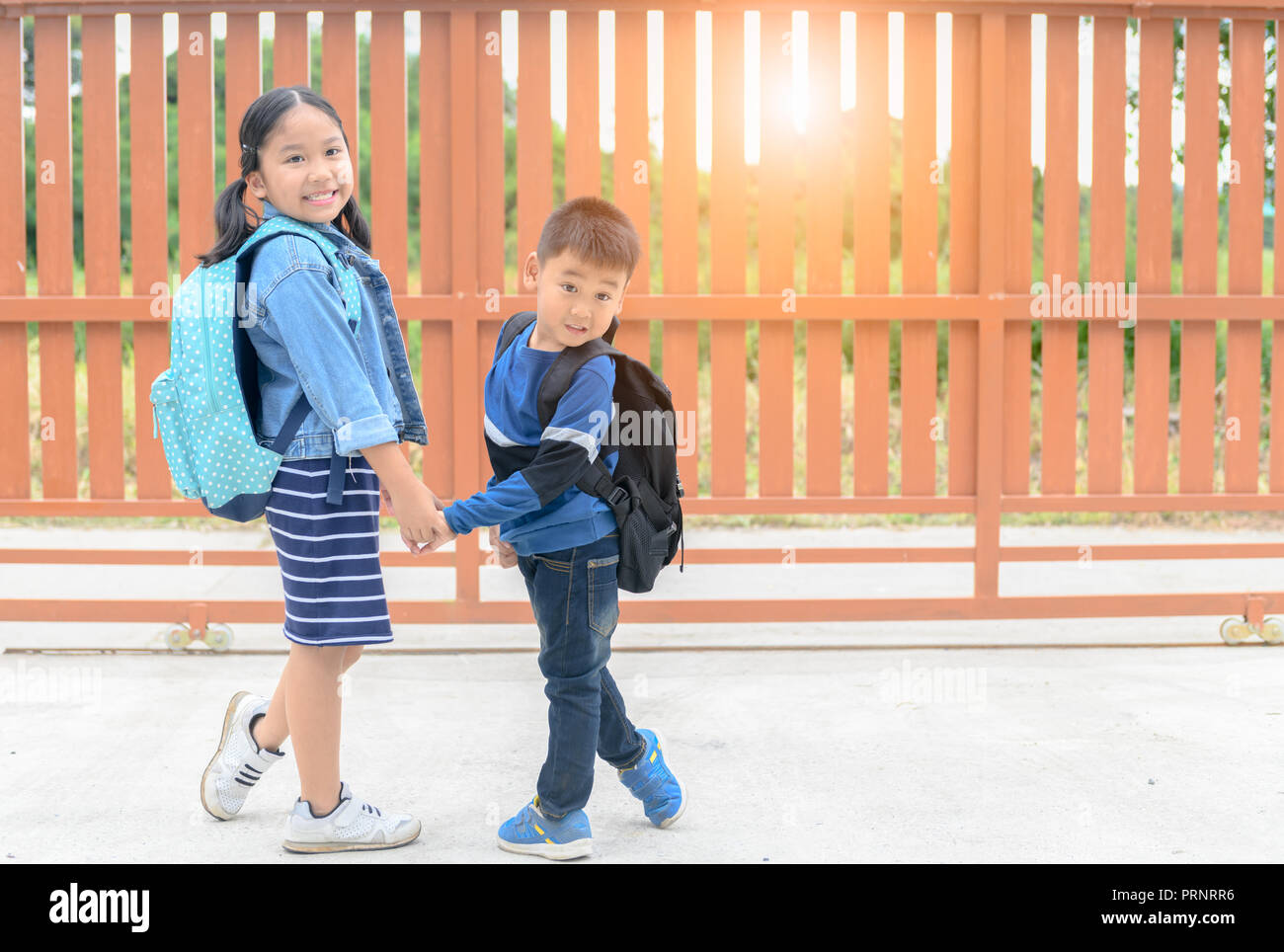 Brother sister in school uniform hi-res stock photography and images ...