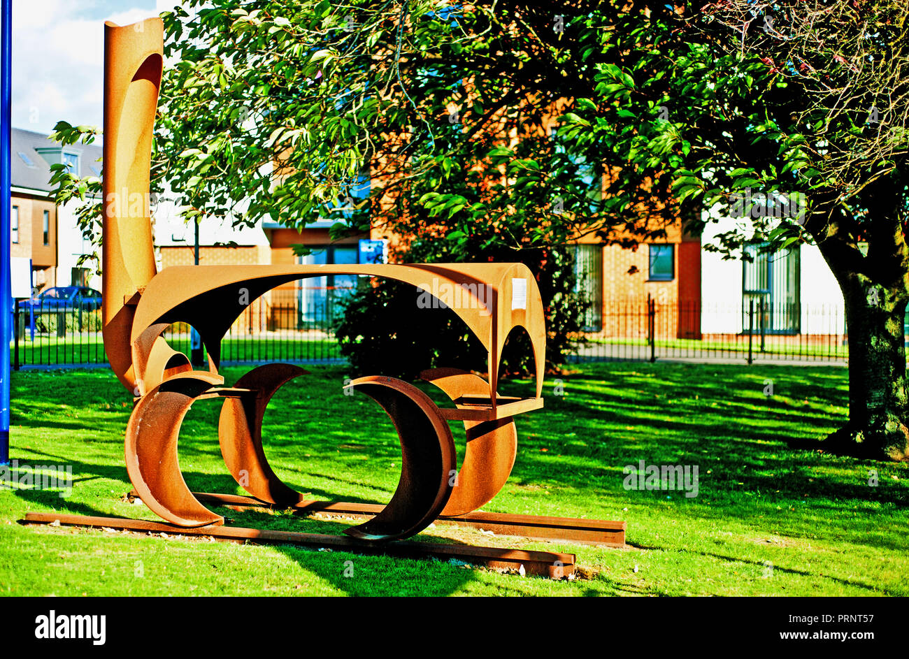 Train Sculpture, Yarm Road, Stockton on Tees, Cleveland, England Stock ...