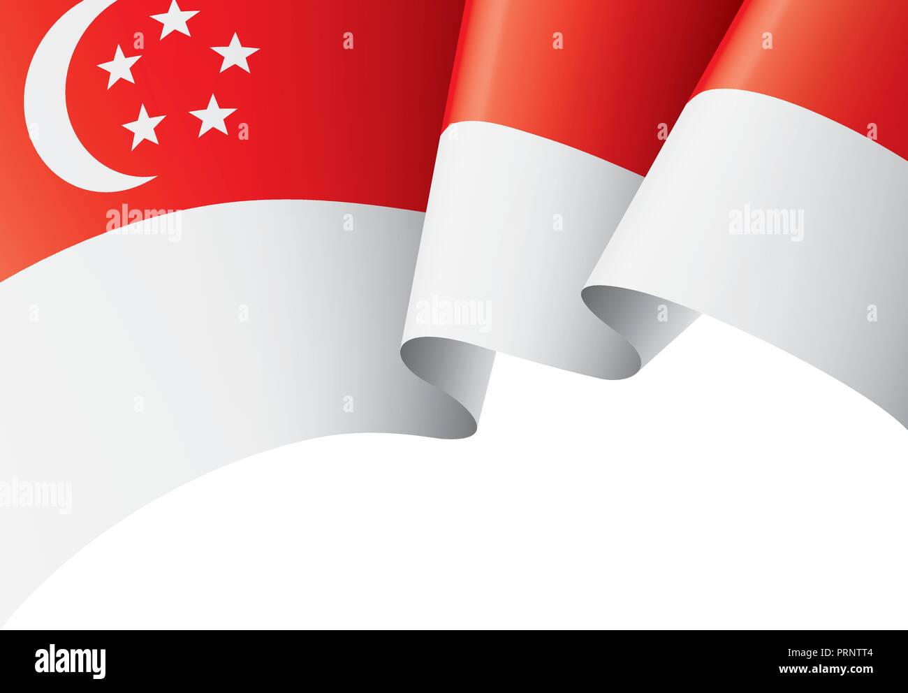 Singapore flag, vector illustration on a white background Stock Vector ...