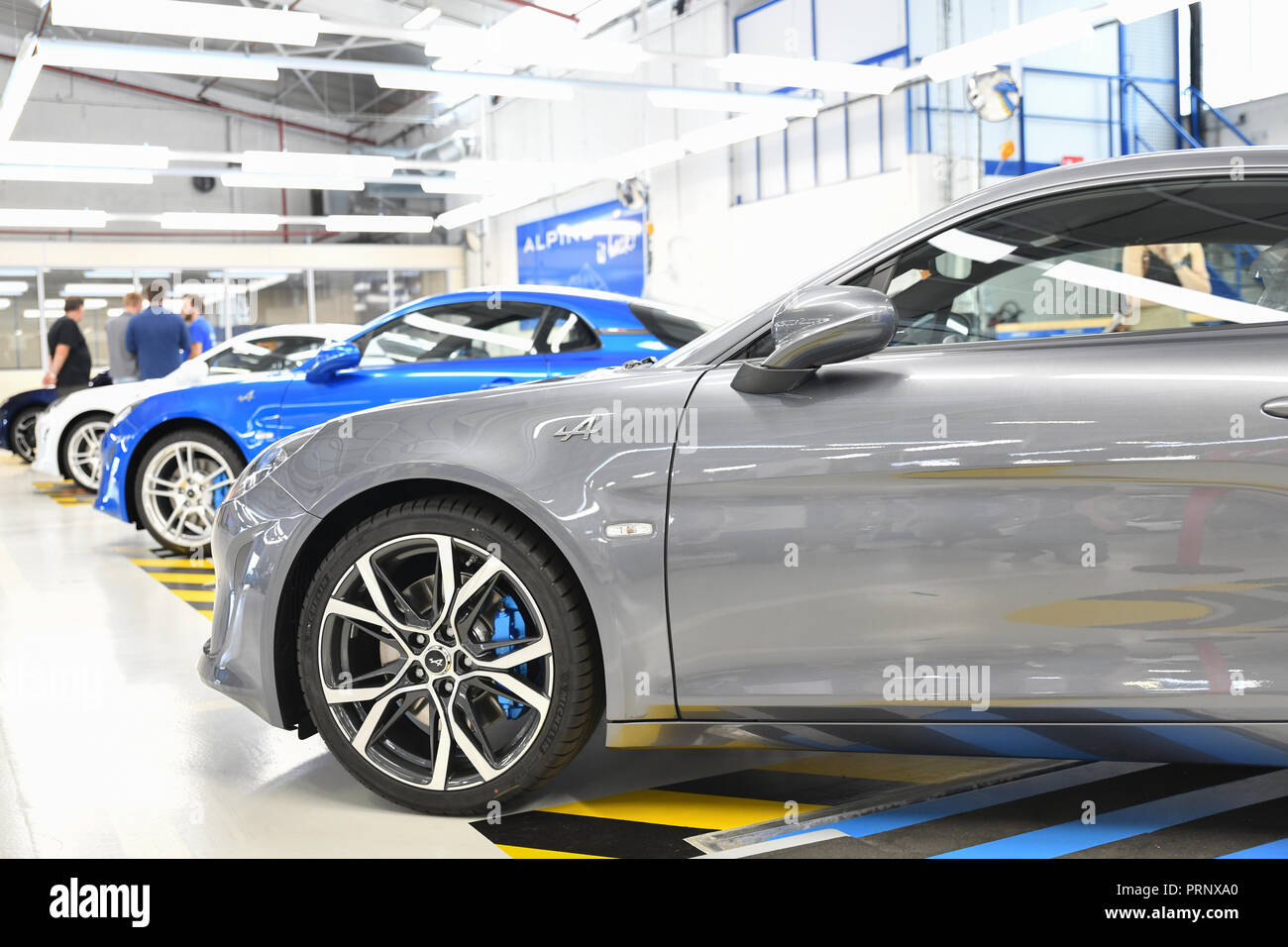 DIEPPE, FRANCE - JUNE 30, 2018: The new model of the sports car Alpine ...