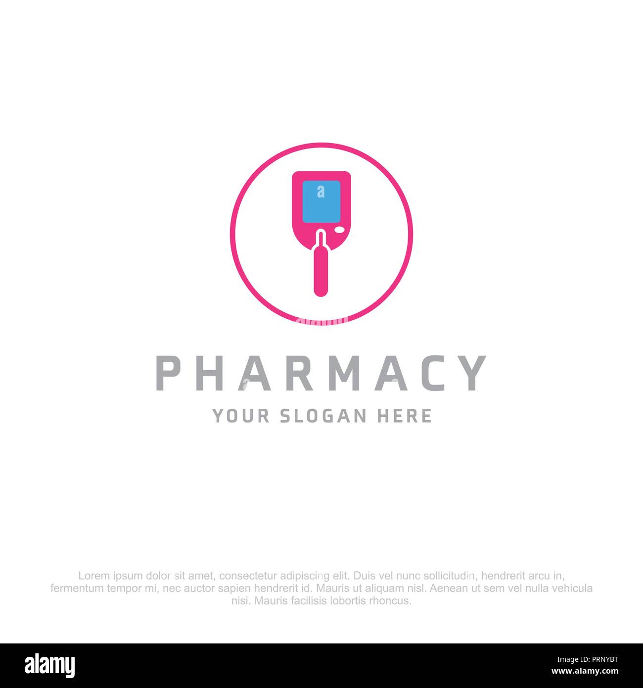 Pharmacy logo with creative design with white background and typography ...