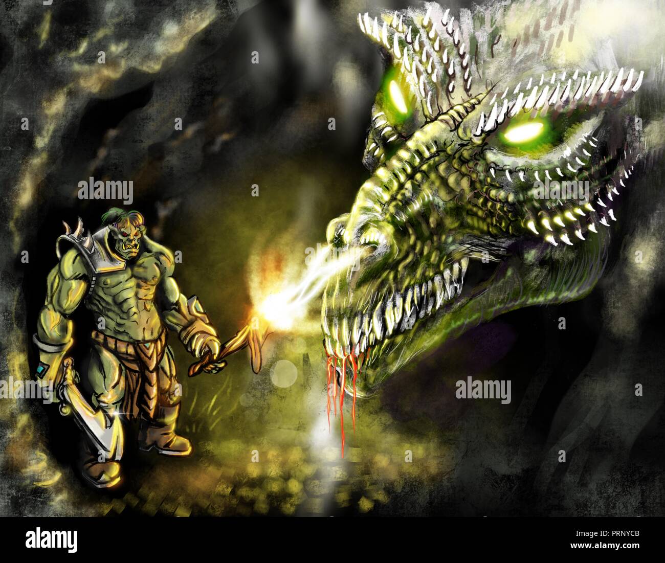 Orc vs dragon hi-res stock photography and images - Alamy
