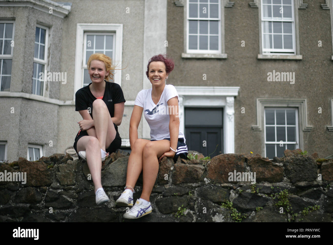 Portrush girls Rachel Glenn and Judith Ferguson at the seaside resort ...