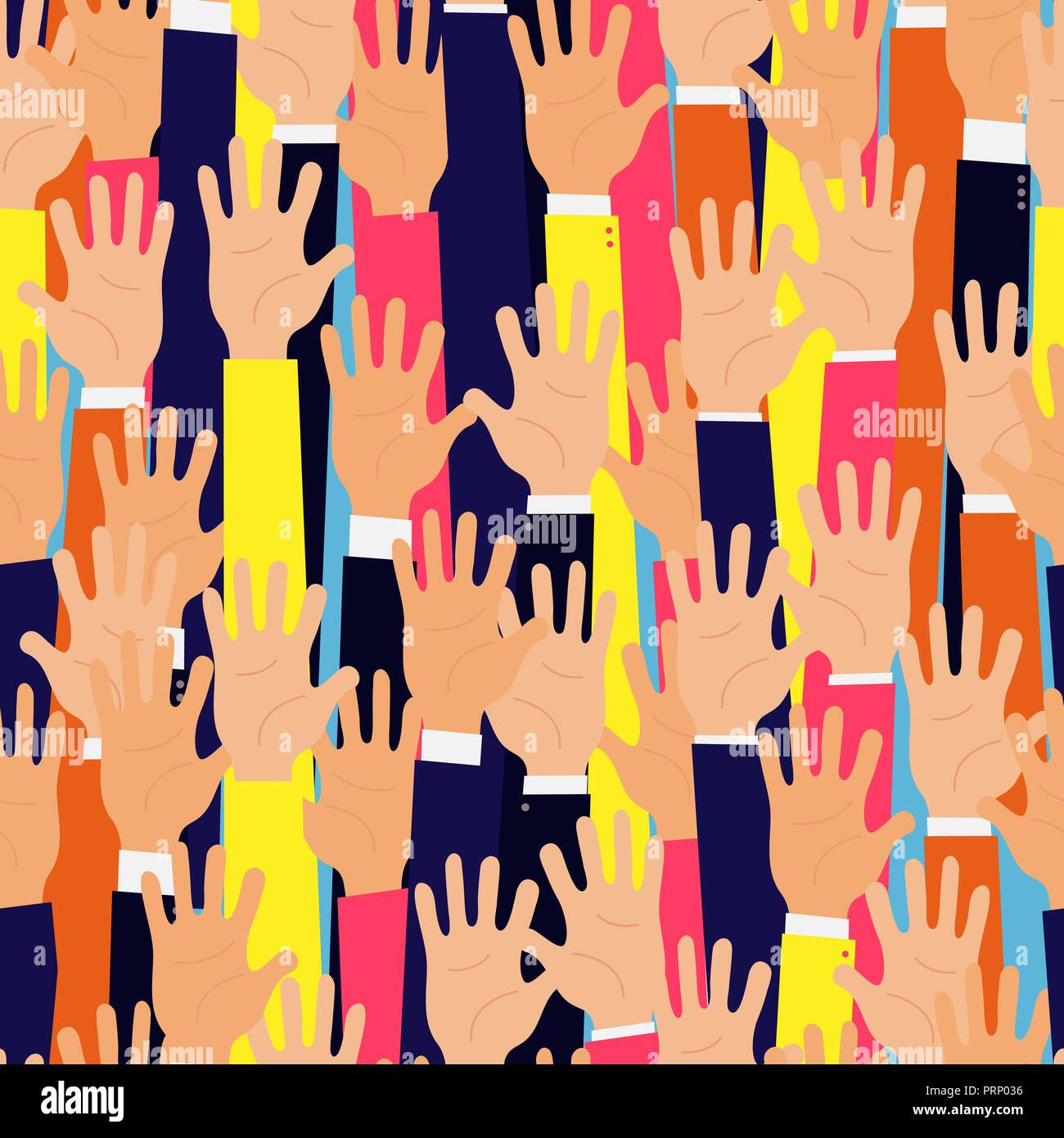 Raised up hands. Seamless background. Education Stock Vector Image ...