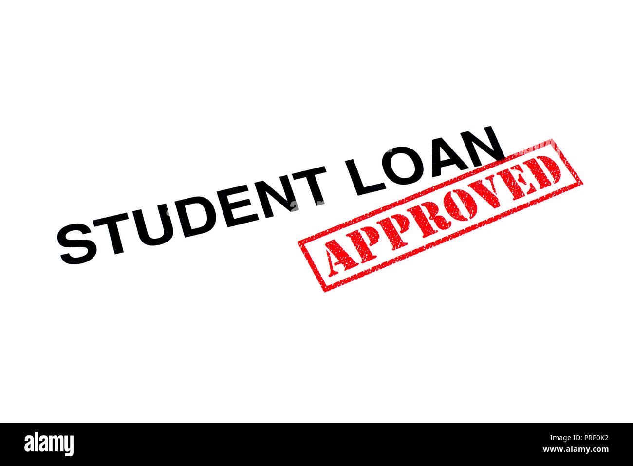 Student Loan heading stamped with a red APPROVED rubber stamp Stock ...