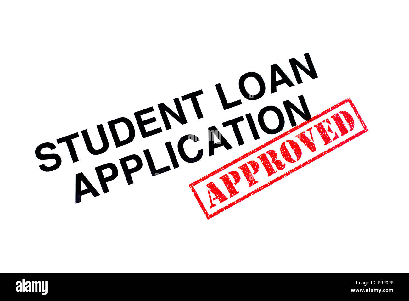 Student Loan Application heading stamped with a red APPROVED rubber ...