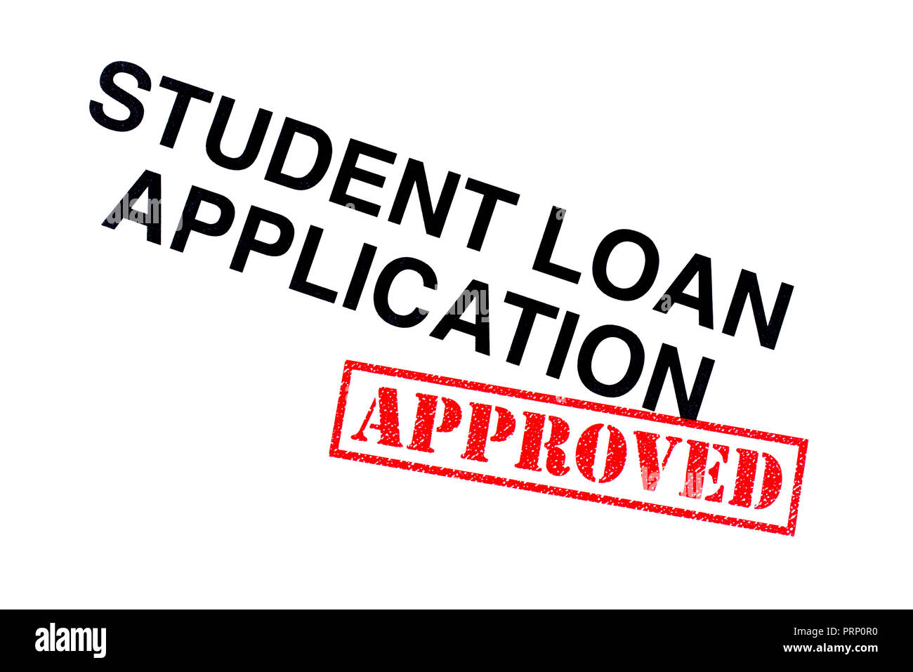 Student Loan Application heading stamped with a red APPROVED rubber ...