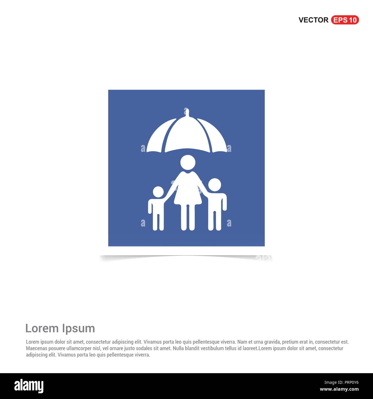 Family social insurance icon - Blue photo Frame Stock Vector Image ...