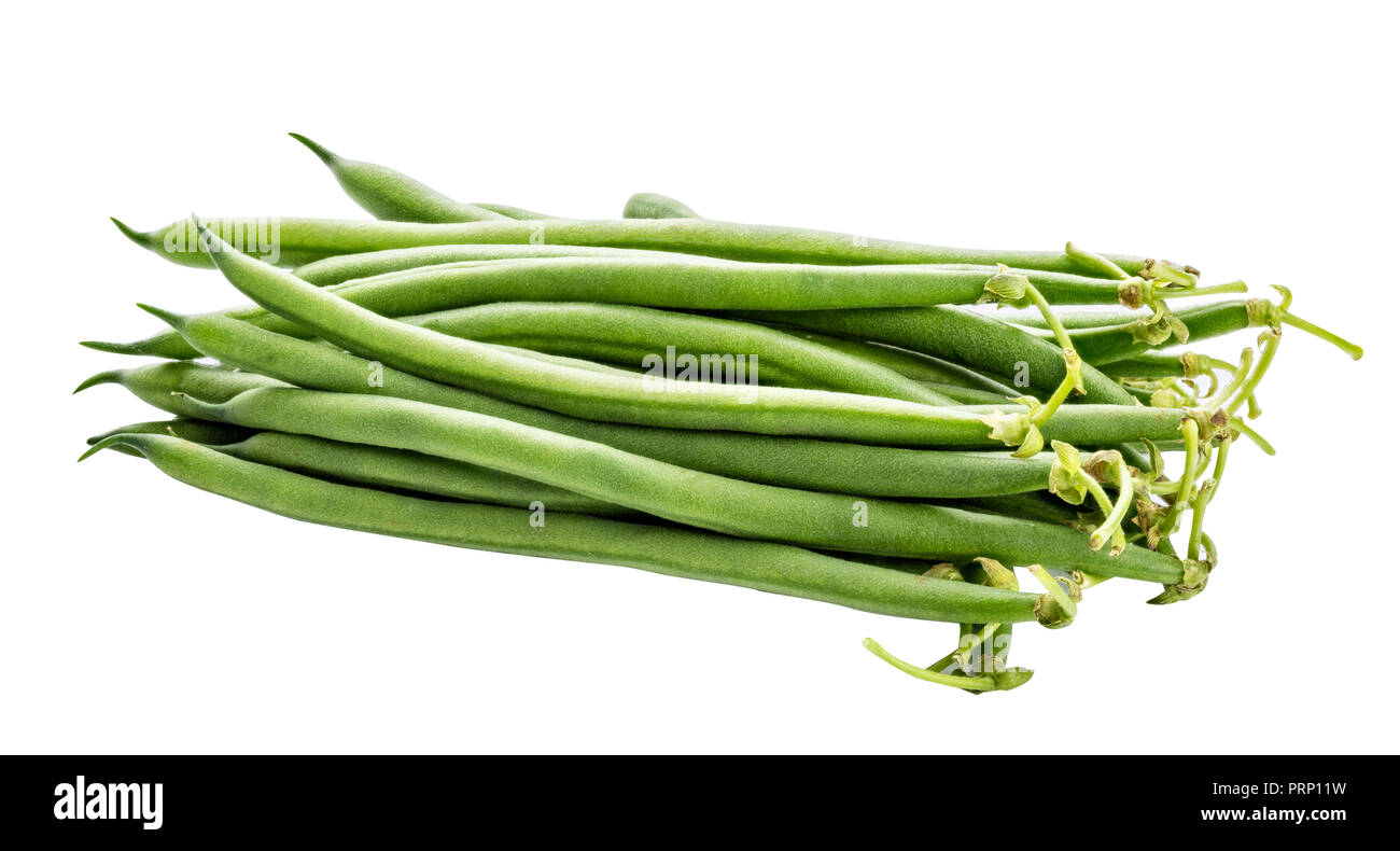 Green beans isolated on a white background Stock Photo - Alamy