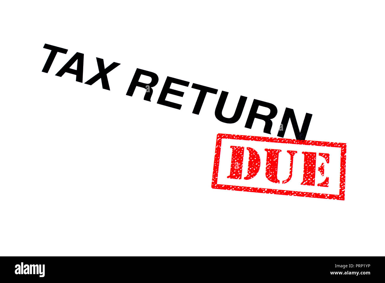 Tax Return heading stamped with a red DUE rubber stamp Stock Photo - Alamy