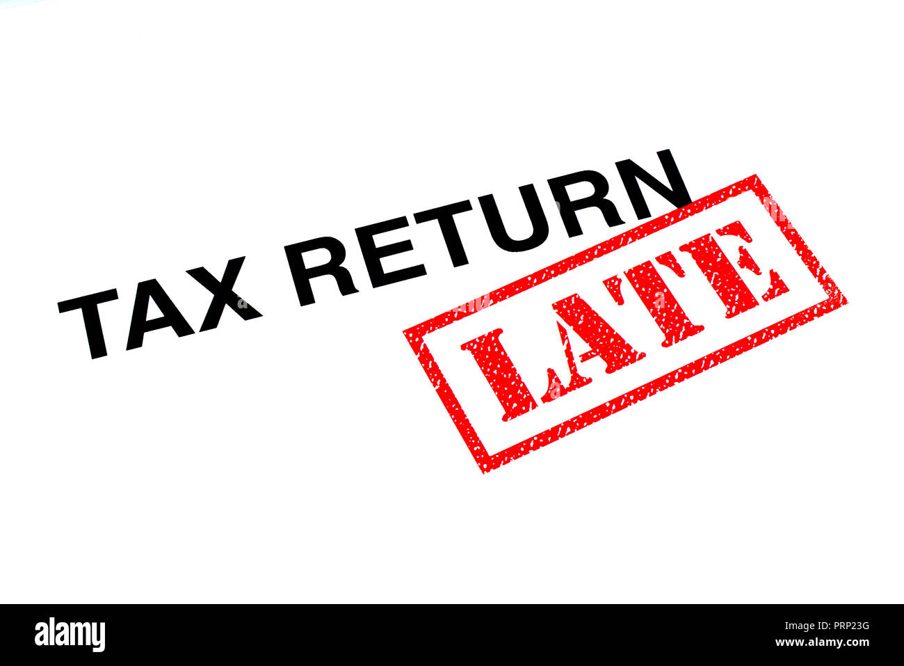 Tax Return heading stamped with a red LATE rubber stamp Stock Photo - Alamy