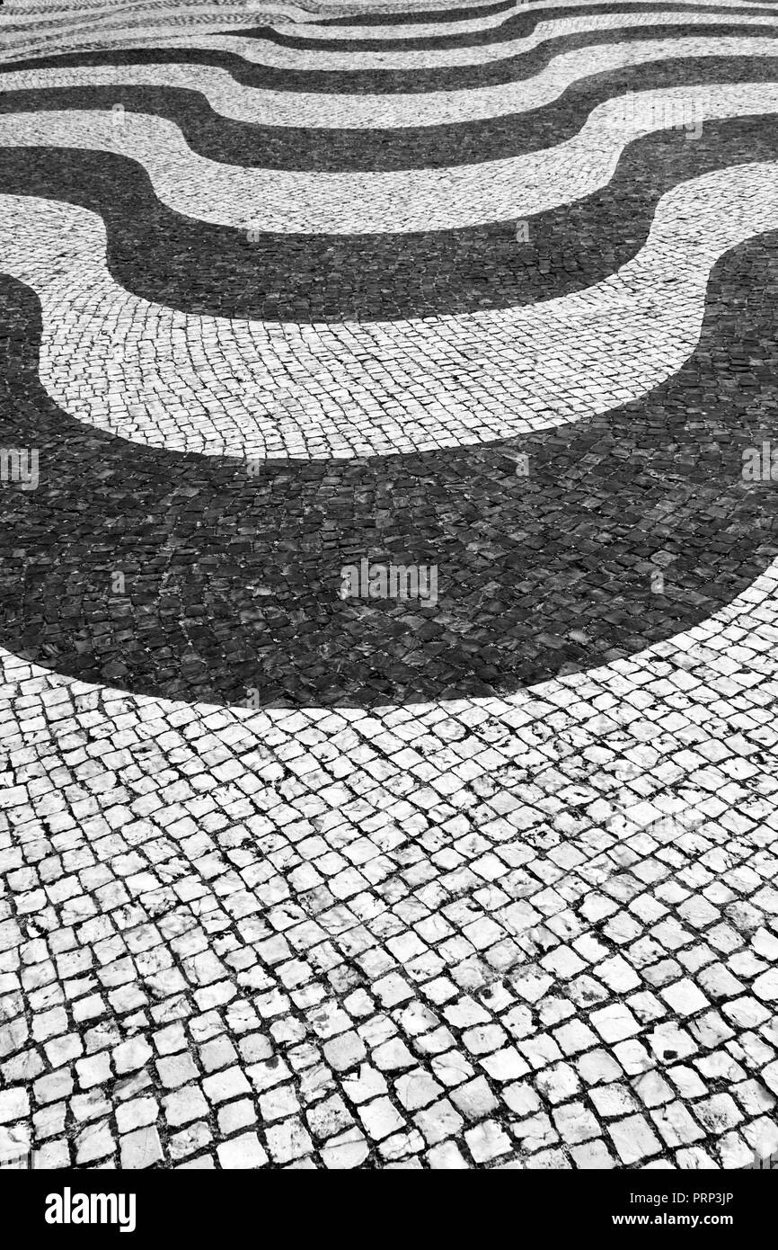 Portuguese pavement, a traditional-style pavement used in pedestrian ...