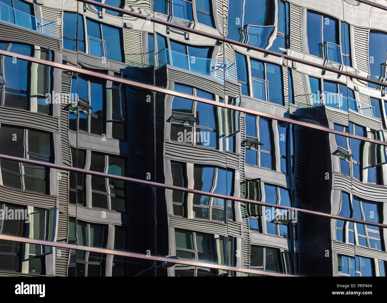 Warped reflection in downtown Seattle Stock Photo - Alamy